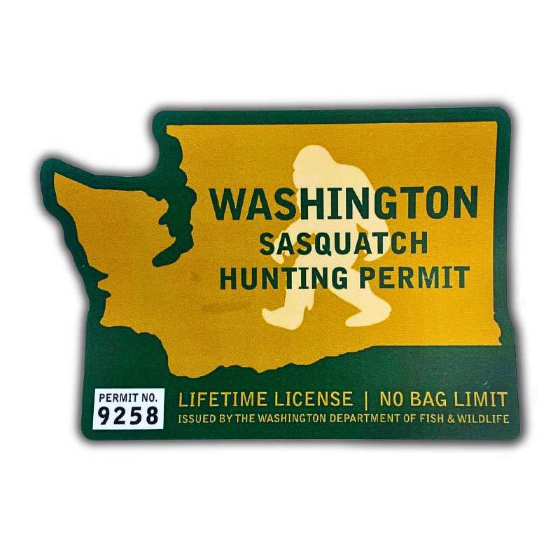 1319N - Sasquatch Permit Vinyl Sticker WA — Port Gamble General Store ...