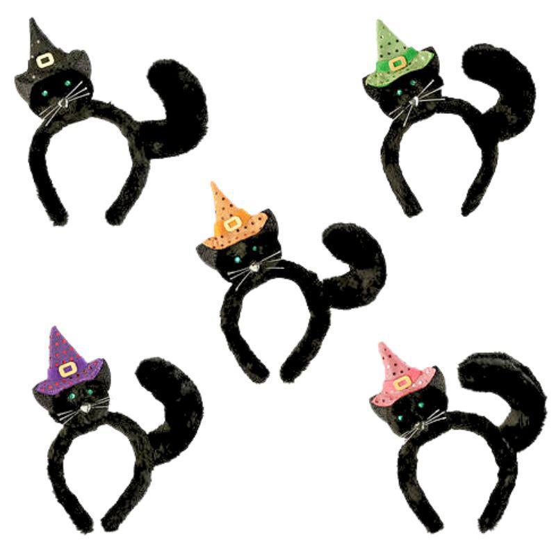 Cat with Witch Hat Headband – 10" Halloween Costume Accessory — Port ...