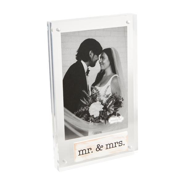 Mr. and Mrs. Acrylic Frame – 4" x 6" Magnetic Display, 8.25" x 5 ...