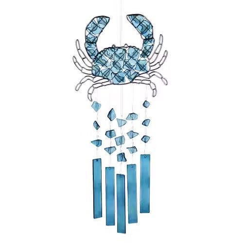 Sea Glass Blue Crab Windchime – Coastal Charm in Every Breeze — Port ...