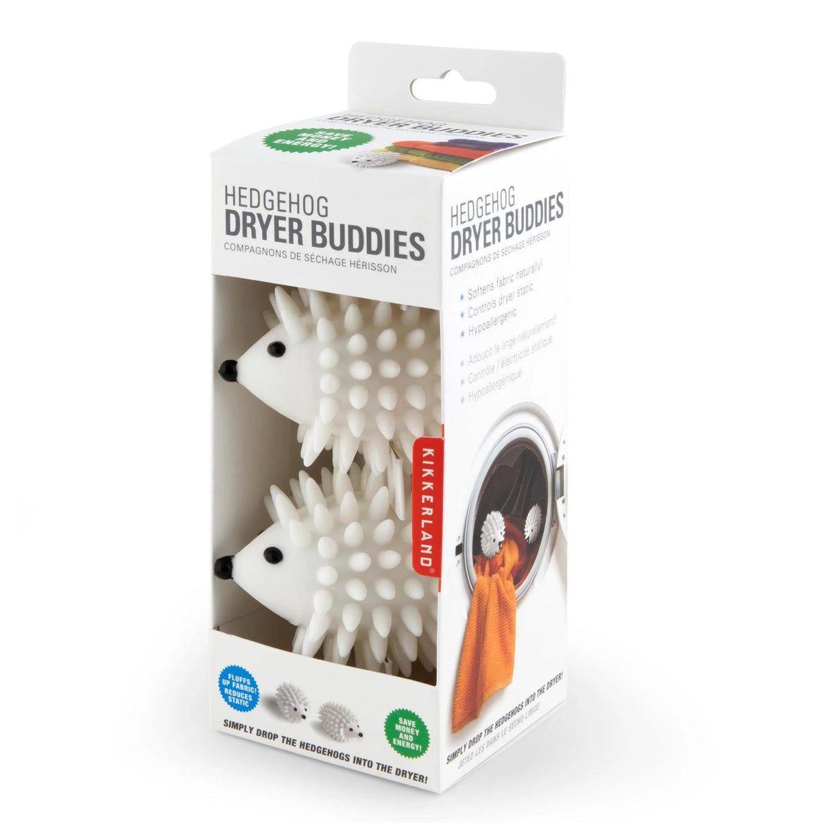 Kikkerland Hedgehog Reusable Dryer Balls – Set of 2, Eco-Friendly ...