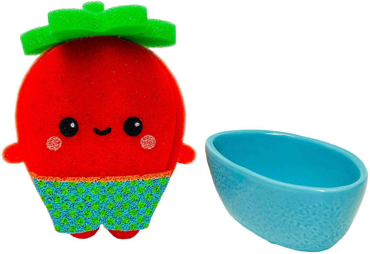 Spongies With Undies – Terry Strawberry Sponge & Holder Set — Port ...